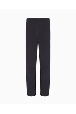 Giorgio Armani Cotton Double-jersey Trousers - Navy