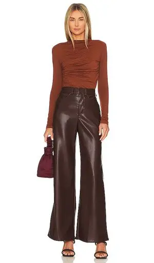 Enza Costa Jersey Twist Top - Cognac
