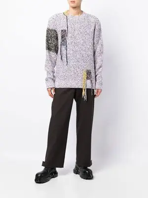 OAMC Marl-knit Jumper With Fringes - Purple