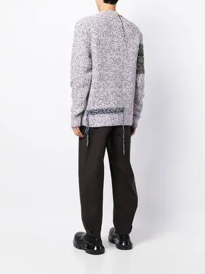 OAMC Marl-knit Jumper With Fringes - Purple