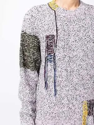 OAMC Marl-knit Jumper With Fringes - Purple