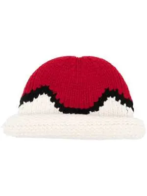 Kenzo Intarsia-knit Pattern Hat - Red