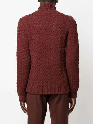 LARDINI Chunky Knit Jumper - Red