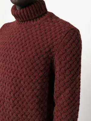 LARDINI Chunky Knit Jumper - Red