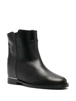 VIA ROMA 15 V-neck Leather Ankle Boots