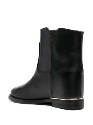 VIA ROMA 15 V-neck Leather Ankle Boots