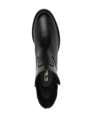 VIA ROMA 15 V-neck Leather Ankle Boots