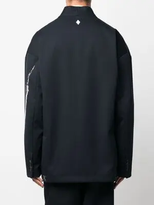 COUNTY OF MILAN Marcelo Burlon Feather Print Wool Blazer - Blue