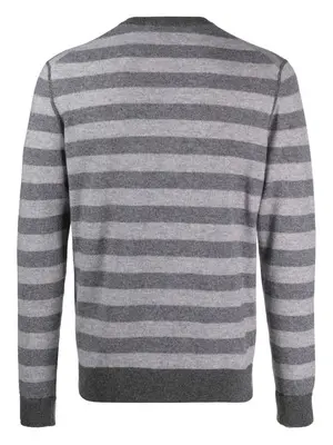 Vince Striped Knit Jumper - Grey