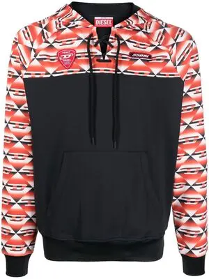 DIESEL® Monogram Paneled Hoodie
