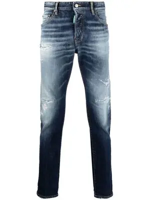 Dsquared2 Distressed Slim Fit Jeans - Blue