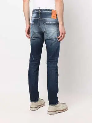 Dsquared2 Distressed Slim Fit Jeans - Blue