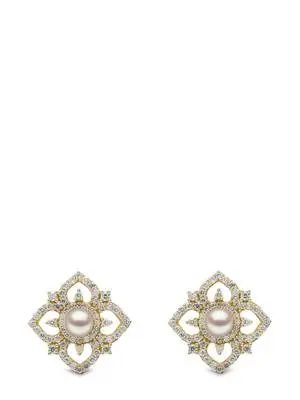 Yoko London 18kt Yellow Pearl And Diamond Earrings - Gold