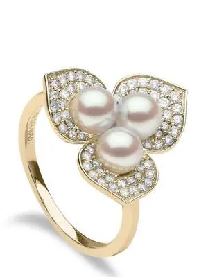 Yoko London 18kt Yellow Petal Pearl And Diamond Ring - Gold