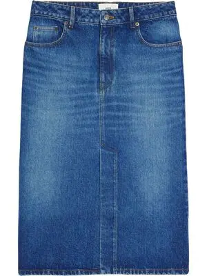 AMI AMI Paris Mid-Length Faded Denim Skirt