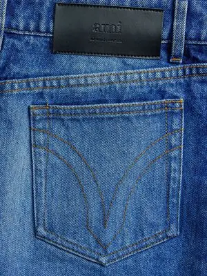 Ami Mid-length Faded Denim Skirt