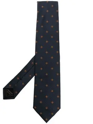 Brioni Pointed Silk Tie - Blue