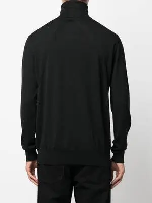 JIL SANDER Fine-knit Roll-neck Jumper - Black