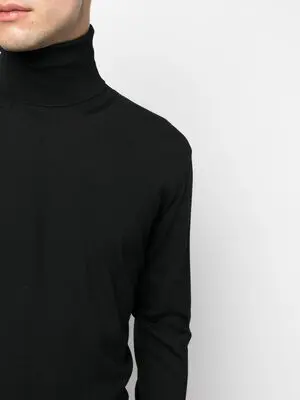 JIL SANDER Fine-knit Roll-neck Jumper - Black