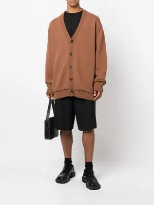 MAISON MARGIELA Elbow-patch V-neck Cardigan - Brown