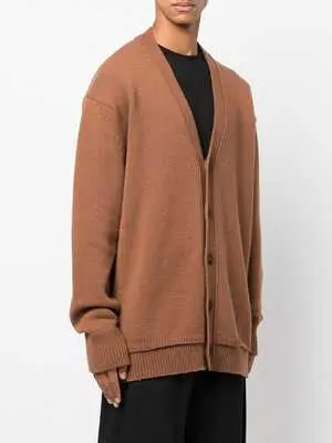MAISON MARGIELA Elbow-patch V-neck Cardigan - Brown