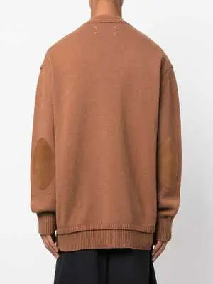 MAISON MARGIELA Elbow-patch V-neck Cardigan - Brown