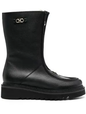 FERRAGAMO 50mm Leather Boots - Black
