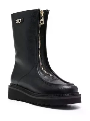 FERRAGAMO 50mm Leather Boots - Black