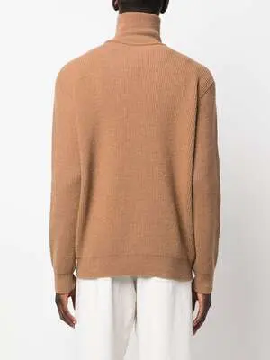 ROBERTO COLLINA Half Zip Ribbed Jumper