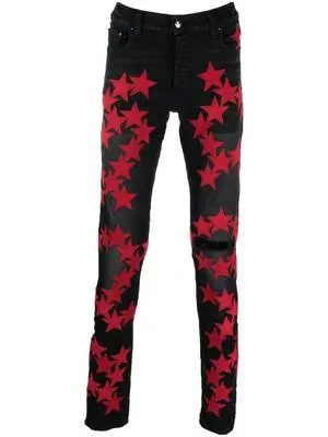 Amiri Star-appliqué Straight-leg Jeans