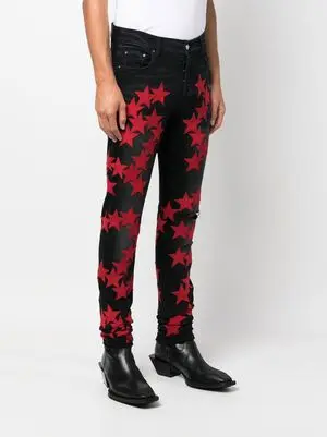 Amiri Star-appliqué Straight-leg Jeans