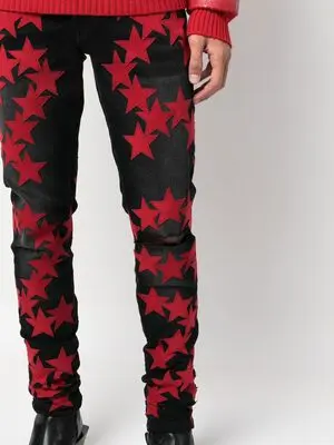 Amiri Star-appliqué Straight-leg Jeans