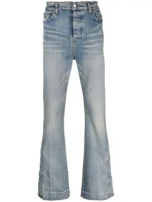 パンツ AMIRI STACK FLAIR JEAN Amiri Stack Distressed-Effect Flared Jeans In Blue - 63% Off