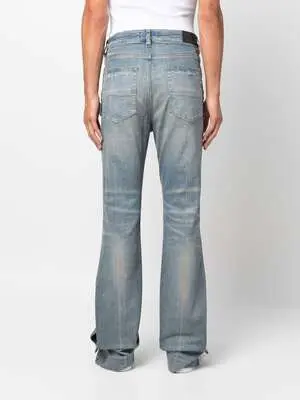 Amiri Stack Distressed-Effect Flared Jeans In Blue - 63% Off