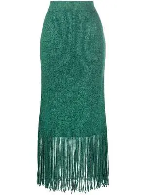 Zimmermann Fringed-hem Knitted Skirt