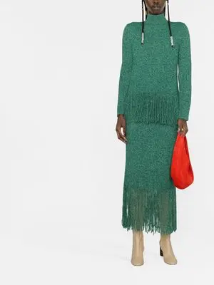 Zimmermann Fringed-hem Knitted Skirt