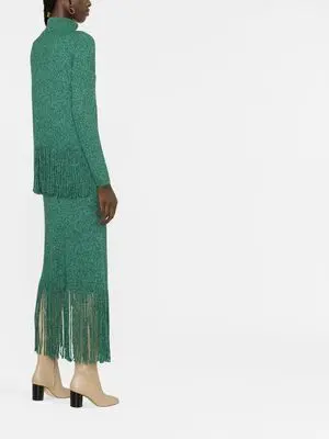 Zimmermann Fringed-hem Knitted Skirt