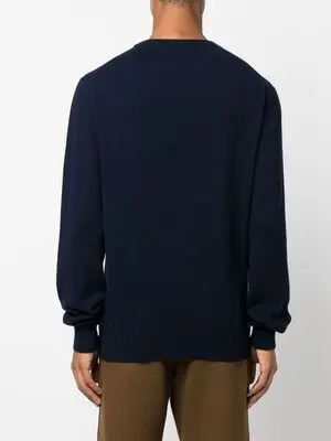BARRIE B Label Cashmere Jumper - Blue