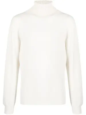 BARRIE Turtle Neck Cashmere Sweater - White