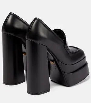 Versace Leather Platform Loafer Pumps