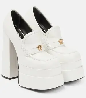 Versace Aevitas Leather Platform Loafer Pumps