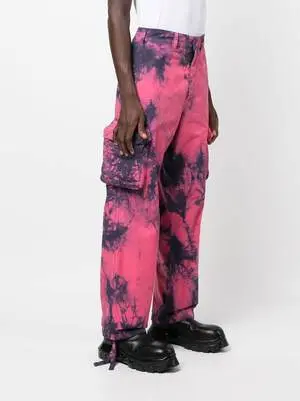 Off-White Tie-dye Cargo Trousers - Pink