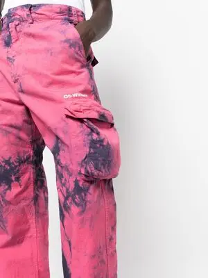 Off-White Tie-dye Cargo Trousers - Pink