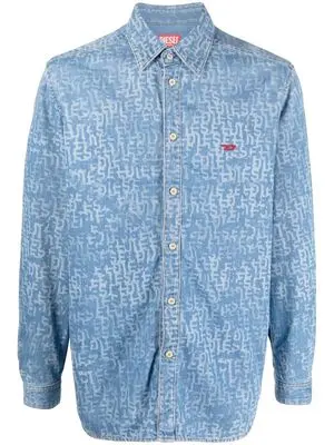 DIESEL® Logo-print Denim Shirt