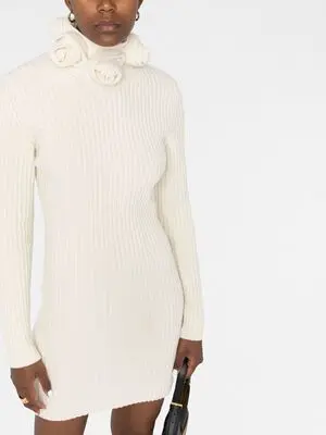 Blumarine Roll-neck Mini Dress - Neutrals
