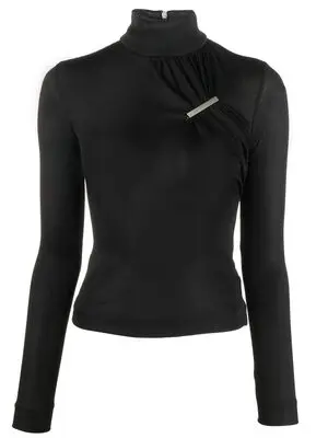 1017 Alyx 9sm Gathered Long Sleeve Top - Black