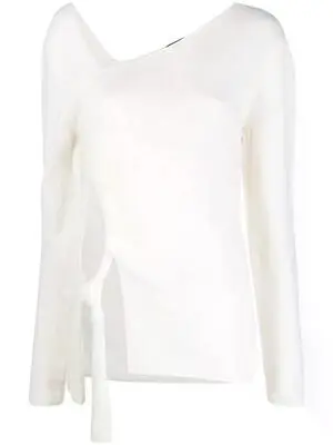 TOM FORD Cut-out Detail Asymmetric-neck Jumper - White