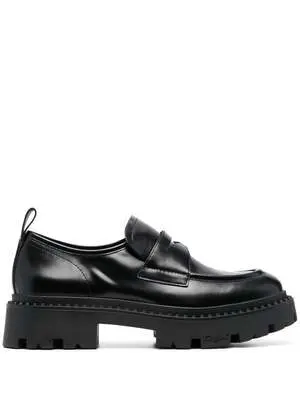 Ash Ridged Platform-sole Loafers Black