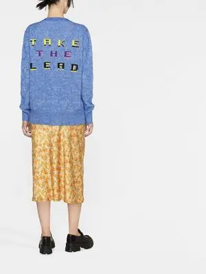 CORMIO Slogan Intarsia Cardigan