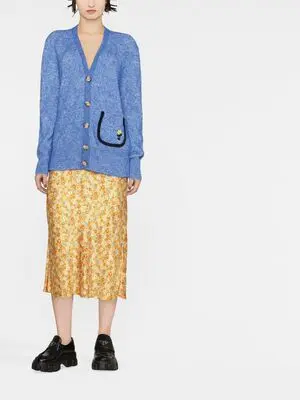 CORMIO Slogan Intarsia Cardigan